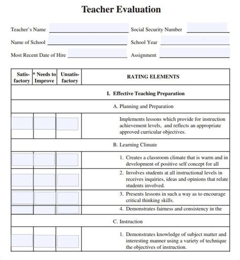 Teacher Evaluation Report Example At Stephanie Le Blog