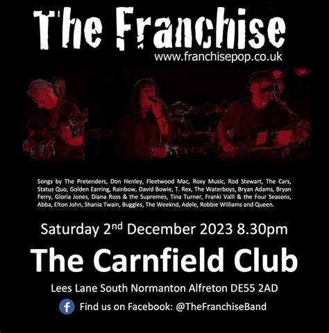 This Saturday 🎤 The Carnfield Club South Normanton
