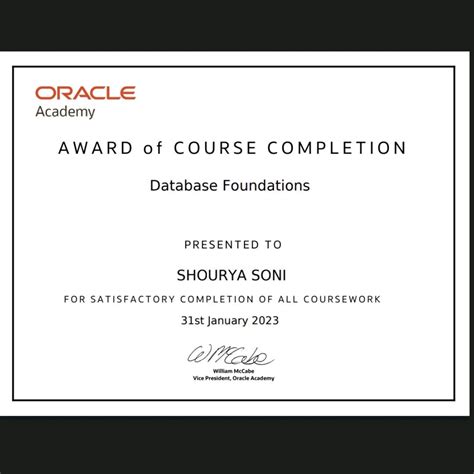 Shourya Soni On Linkedin Oracle