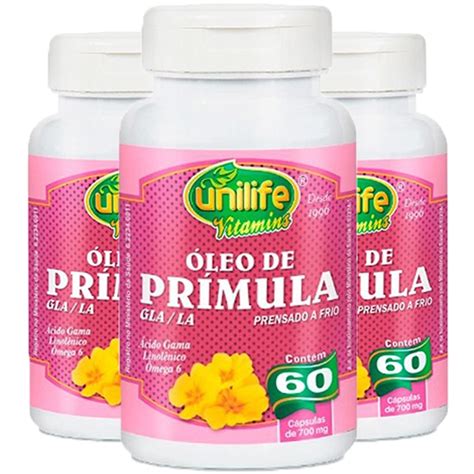 Óleo de prímula Ômega 6 3x 60 cápsulas unilife submarino