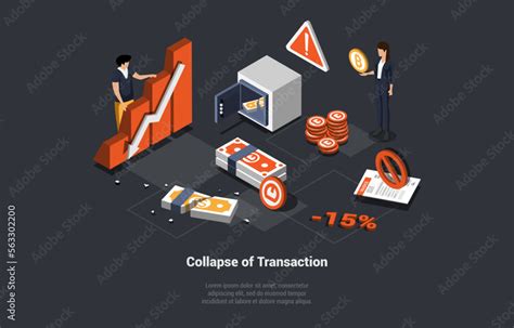 Banking Transactions Collapse Concept Money Transfers Issue Malfunction Of International