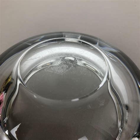 Large French Lucid Crystal Glass Shell Bowl Ashtray From Art Vannes