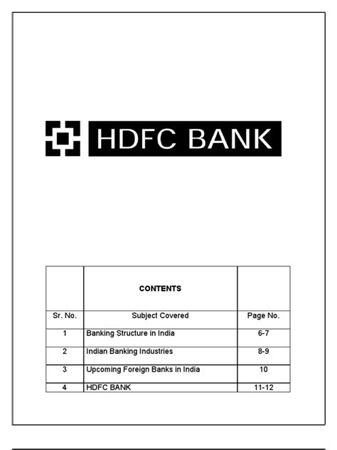 Hdfc Pdf Banks Strategic Management