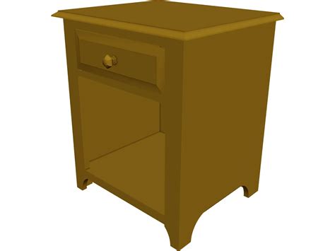 Colonial End Table With Drawer 3d Model 3dcadbrowser