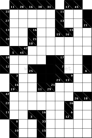 A Sample Kakuro Cross Sums Puzzle