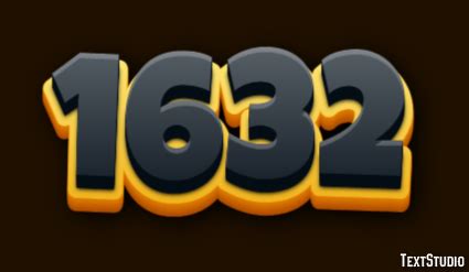 1632 Text Effect and Logo Design Number