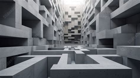 Awe Inspiring 3d Render Of Abstract Concrete Architectural Design Powerpoint Background For Free