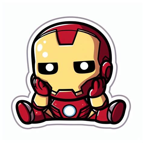 Chibi Iron Man Sticker Chibi Cute Drawings Iron Man Funny
