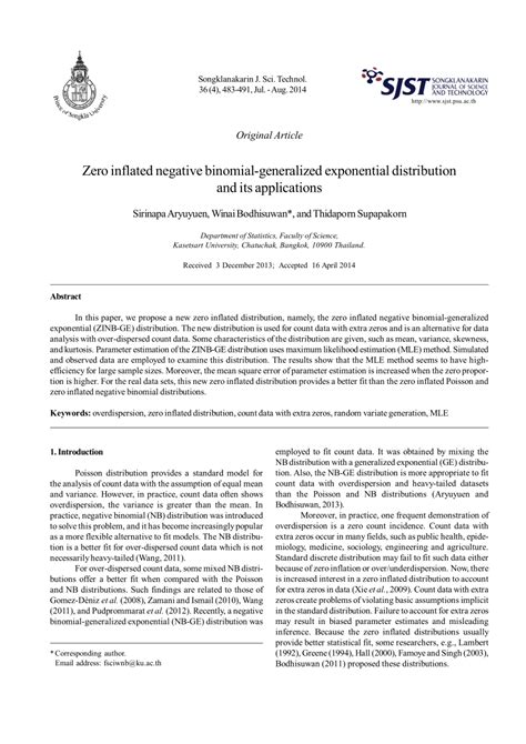 Pdf Zero Inflated Negative Binomial Generalized Exponential
