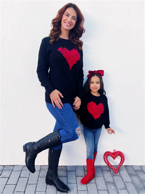 Mia Belle Mommy And Me Red Heart Sweater Valentines Top Mia Belle