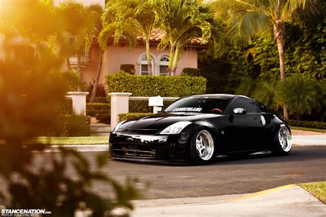 Nissan 350z Black Body Kit Cars Modifie Wallpapers Hd Desktop