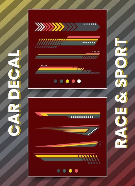 Vector De Coleção De Adesivos Modernos Para Automóveis Vetor Premium