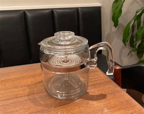 Vintage Pyrex Flameware 6 Cup Glass Coffee Pot Percolator 7756 Etsy