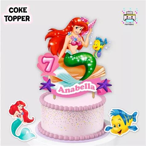Cake Topper Kit Imprimible Adorno Torta La Sirenita