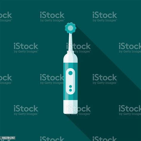 電動牙刷平面設計牙醫圖示帶側面陰影向量圖形及更多電牙刷圖片 電牙刷 使用嘴巴 健保和醫療 Istock