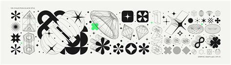 산성 스타일로 설정된 벡터 그래픽 자산 다양한 형태의 와이어 프레임 요소와 복고풍 미래 배경 디자인 서식 파일 포스터 스티커 Y2k 스타일 세트 3의 배너에 대 한 대담한