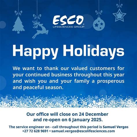 Esco South Africa On Linkedin Greetings From Esco Sa May This Holiday Season Fill Your Life