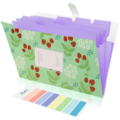 Skydue Expanding File Folder With 6 Pockets Letter A4 Paper Accordion Document Organizer