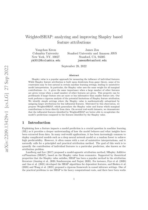 Weightedshap Analyzing And Improving Shapley Based Feature