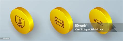 숲 나무 상자 및 전기 톱 아이콘의 등도 선 위치를 설정합니다 벡터 0명에 대한 스톡 벡터 아트 및 기타 이미지 0명 3