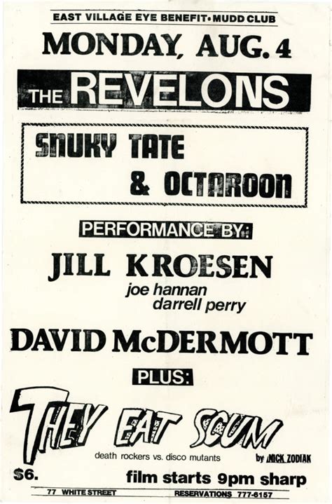 Gallery 98 East Village Eye And The Mudd Club Benefit Concert With