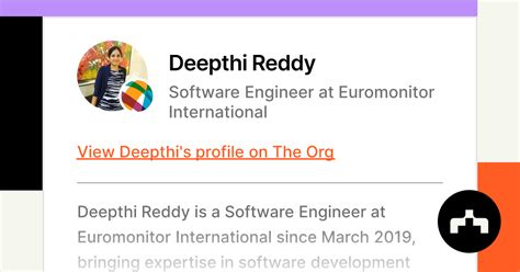 Deepthi Reddy Software Engineer At Euromonitor International The Org