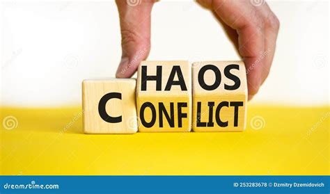 From Conflict To Chaos Symbol Concept Words Conflict And Chaos On