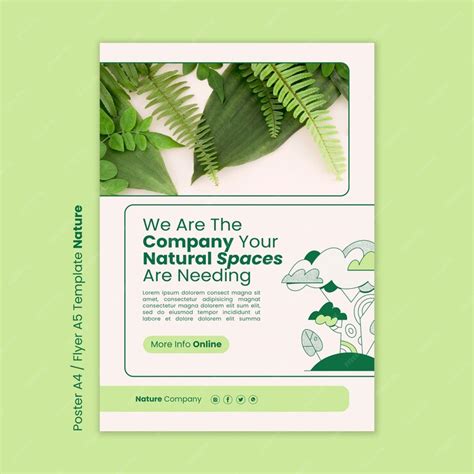 손으로 그린 자연 회사 포스터 템플릿 무료 Psd 파일