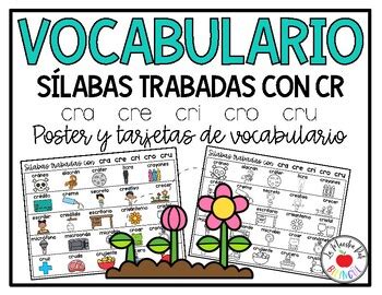Sílabas Trabadas Con Cr Vocabulary Cards Cra Cre Cri Cro Cru Tpt