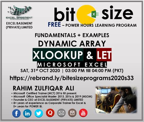 excel basement free webinar 33 ms excel dynamic array facebook