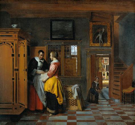 Pieter De Hooch Interior With Women Beside A Linen Chest 1663 The World According To Art