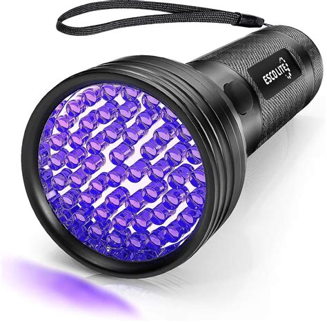Escolite Uv Flashlight Black Light 51 Led Ultraviolet Detector For