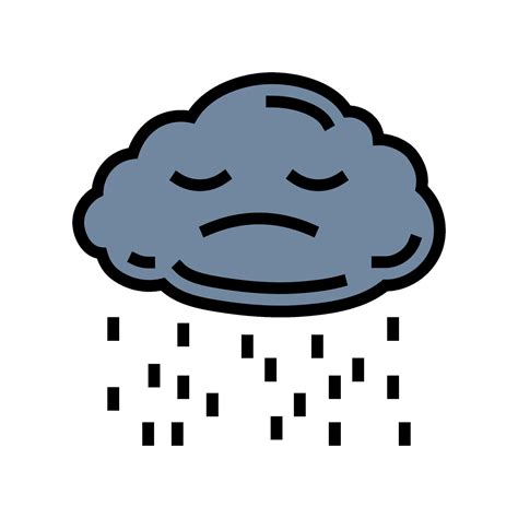 Sad Stormy Clouds Mood Color Icon Vector Illustration 26117586 Vector