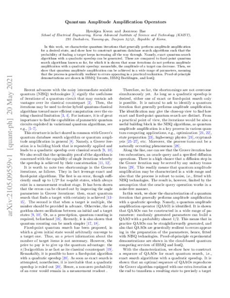 pdf quantum amplitude amplification operators