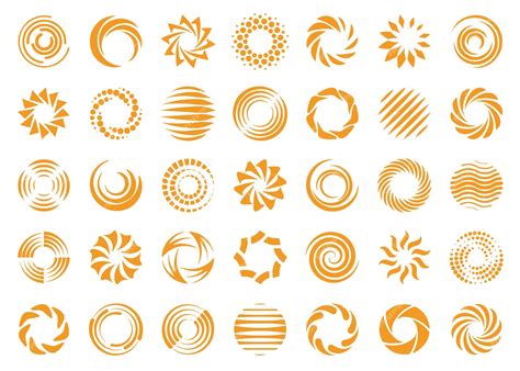 Premium Vector Set Of Swirling Circles Vortex And Whirlpool Symbols Vector Design Elements
