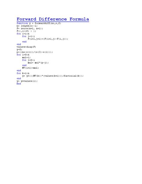 Forward Difference Method Pdf