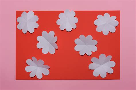 6단계 지침 생일 어머니의 날 발렌타인 데이에 대한 꽃 인사말 카드 아이들의 창의력 어린이를위한 공예의 프로젝트 종이 응용