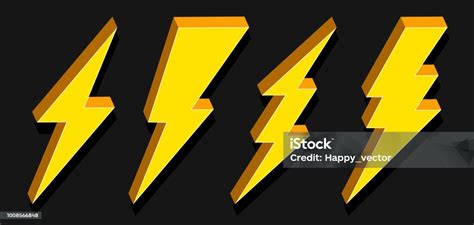 천둥과 볼트 조명 플래시 아이콘의 크리에이 티브 벡터 일러스트 레이 션에 고립 된 투명 한 배경을 설정합니다 아트 디자인 전기 번개 추상 개념 그래픽 위험한 기호 아이콘