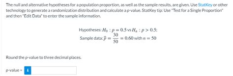 solved the null and alternative hypotheses for a population