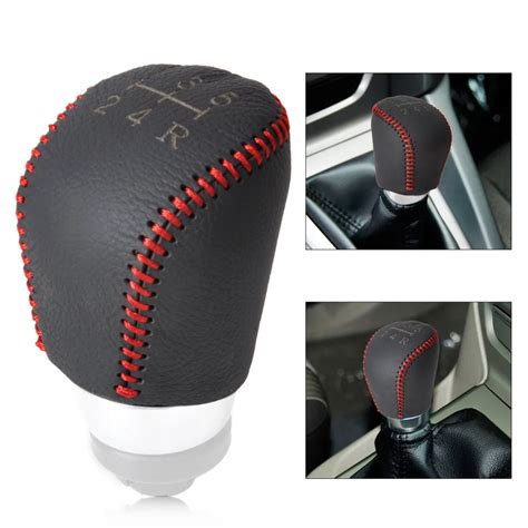 Beler Car Styling Black New Leather 5 Speed Gear Shift Knob Cover For