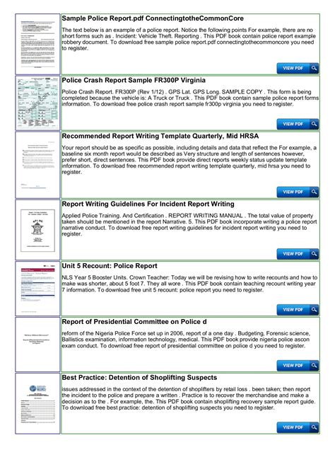 Short Report Template Database