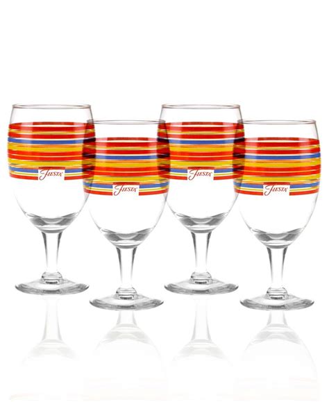Fiesta Set Of 4 Classic Stripe Goblets Dish Display Decanters