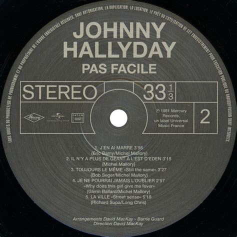 Johnny Hallyday Lp Pas Facile Hachette M 0 1372 62 F