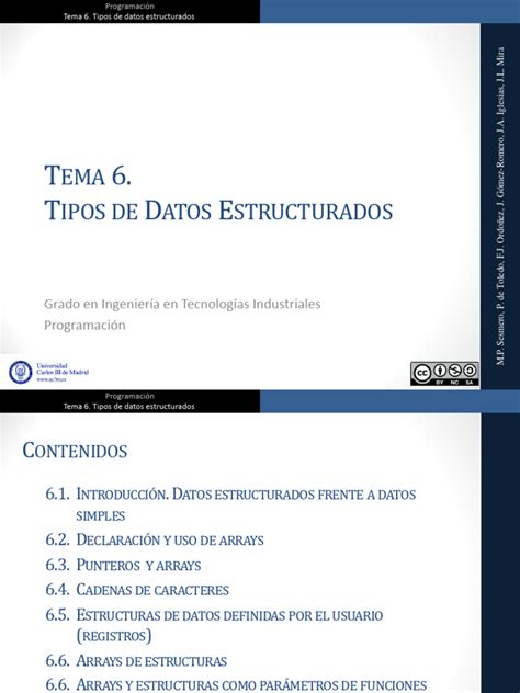 Tema 6 Tipos De Datos Estructurados Pdf Ingeniería De Software