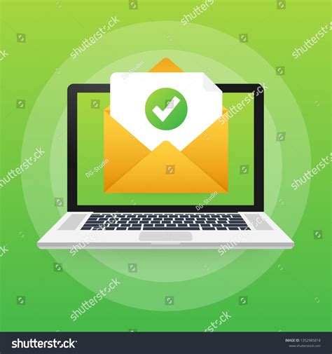 Opened Envelope Document Green Check Mark Stock Vector Royalty Free