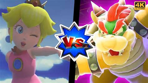 Mario Tennis Ultra Smash Mega Battle Gameplay Team Peach Roslaina Vs