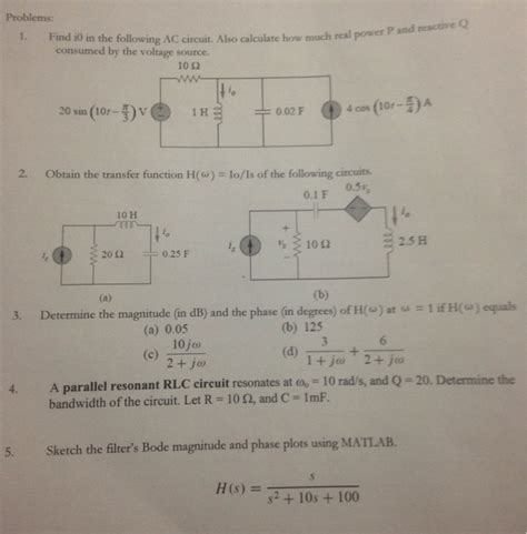 solved find i0 in the following ac circuit also calculate