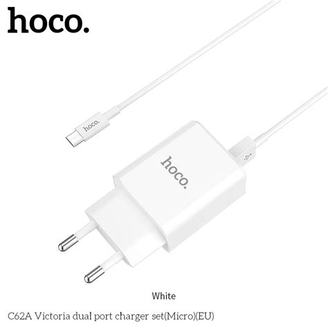 Bộ sạc Hoco C62A Victoria dual port charger set Micro