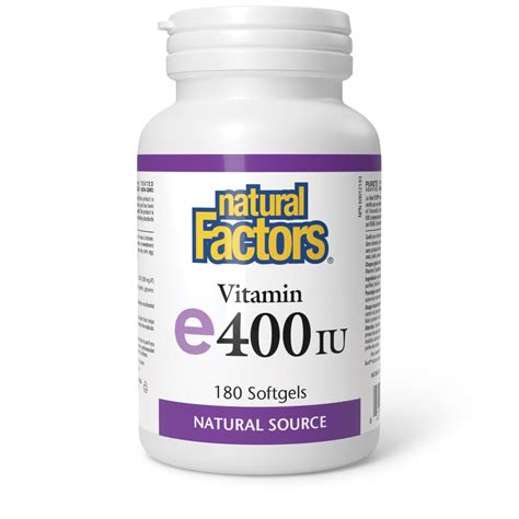 Natural Factors Vitamin E Natural Source 400 Iu 180 Softgels
