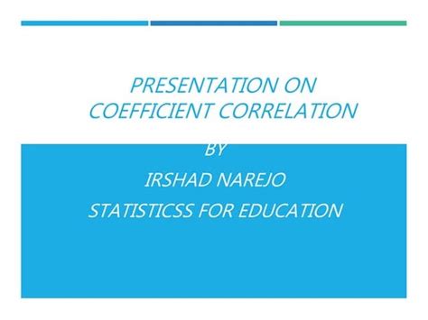 Correlation Ppt Ppt
